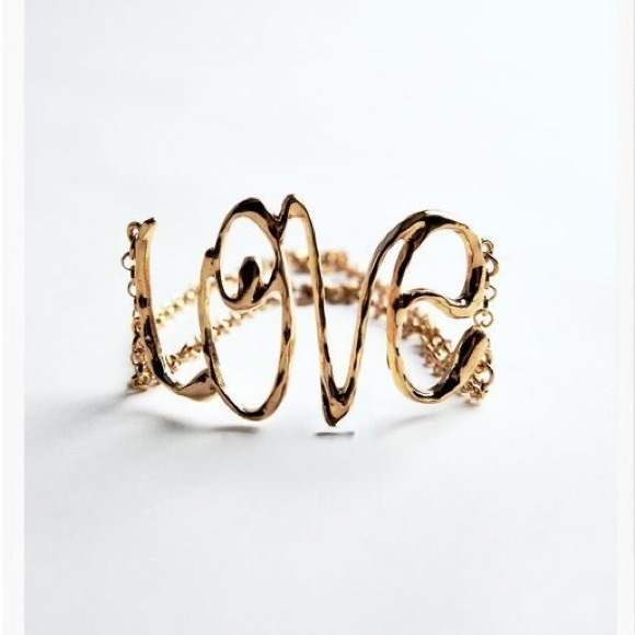Zara | Jewelry | Zara New Woman Love Choker Necklace Golden | Poshmark